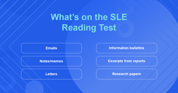 What’s on the SLE test of reading comprehension?